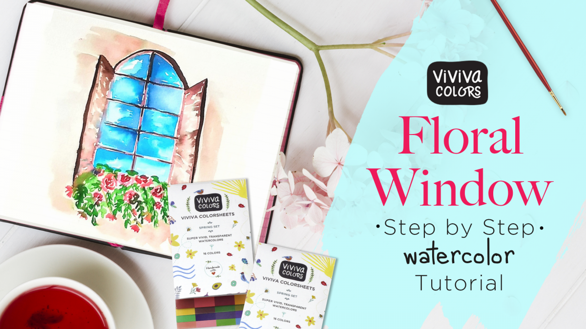 Flower window painting for beginners – Viviva Colors