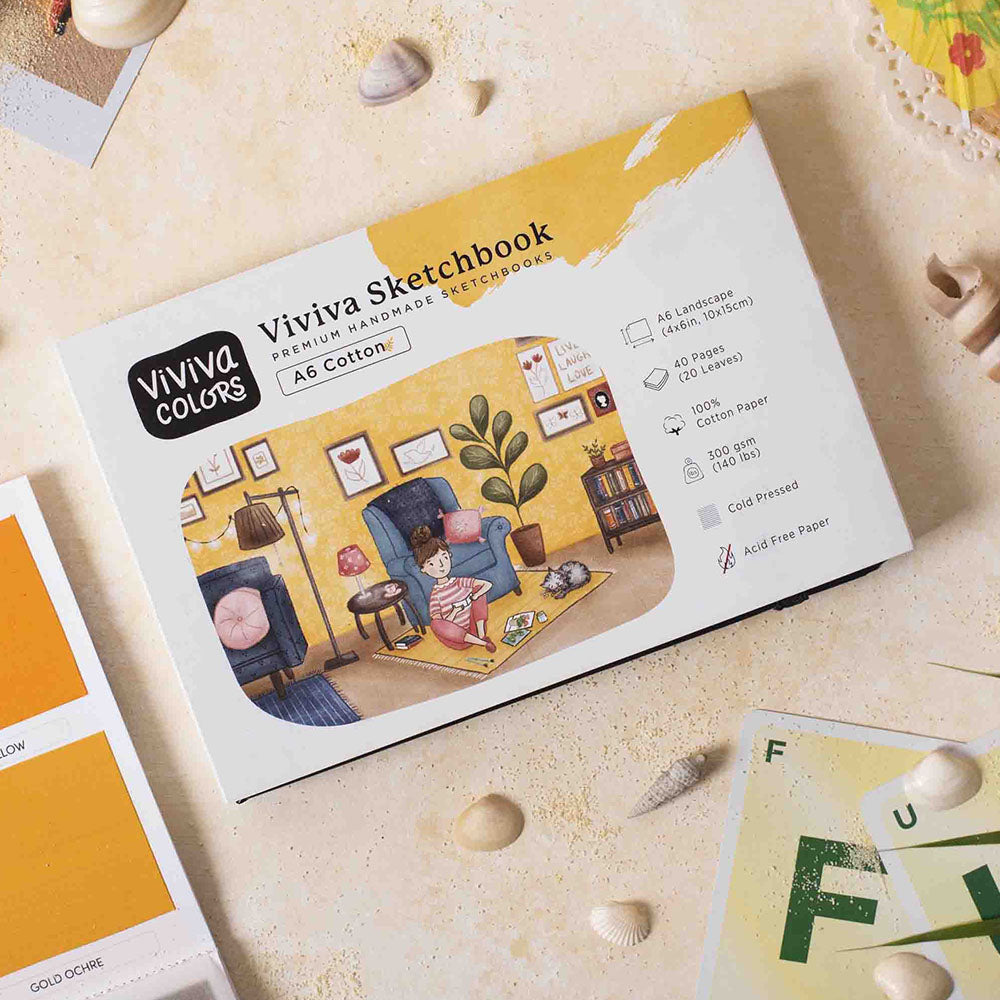 A6 Sketchbook - 100% Cotton, 40 Pages, 140 lbs – Viviva Colors